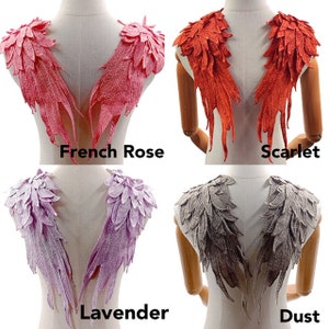 25 Colors of A Pair of Large Wing Applique Made of Polyester Cotton in ...