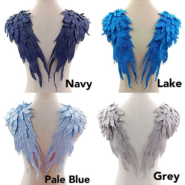 25 Colors of A Pair of Large Wing Applique Made of Polyester Cotton in ...