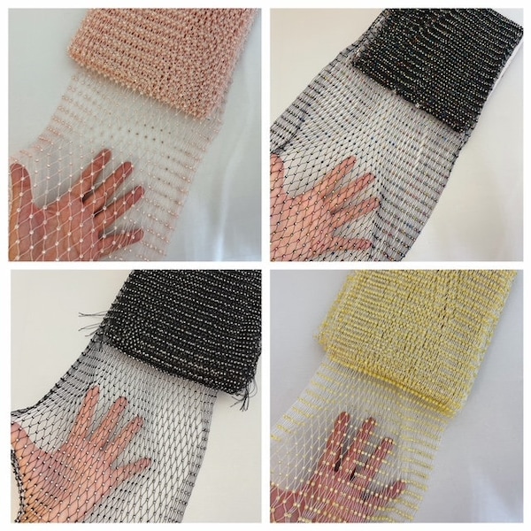 Rhinestone Fishnet Fabric - Etsy