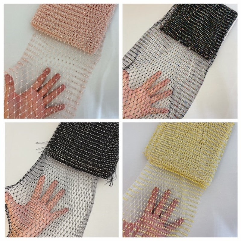 Rhinestone Fishnet Fabric - Etsy