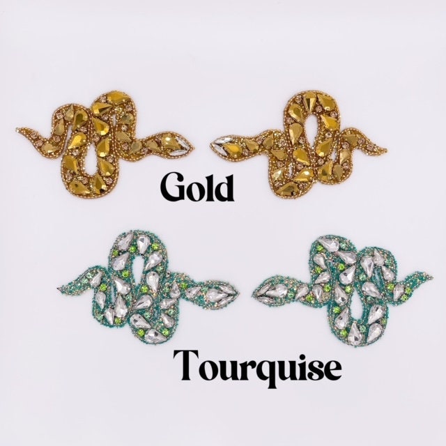 Beaded Snake Patches, Python Rhinestone DIY Patch, Immediate Ship From ...