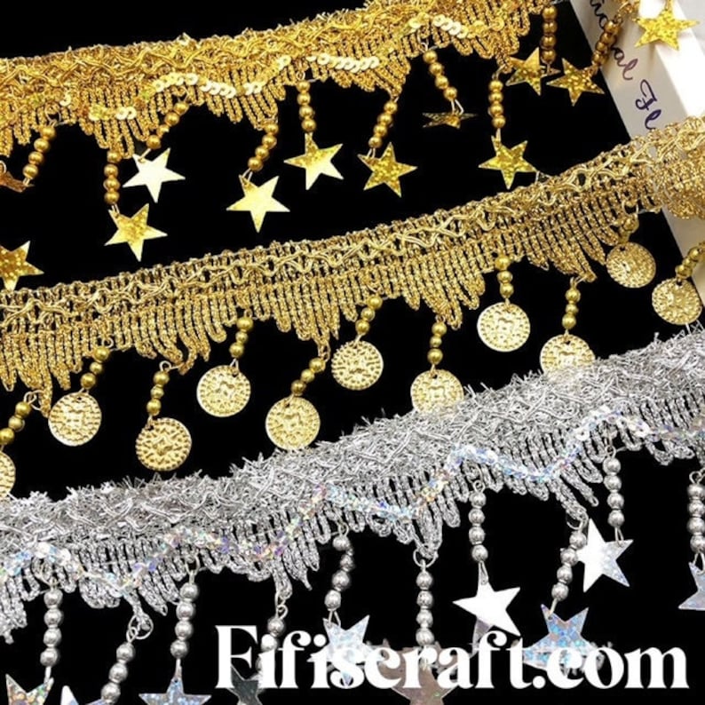 Dangling Star Trim and Coin Trim by Yards Immediate Shipping - Etsy