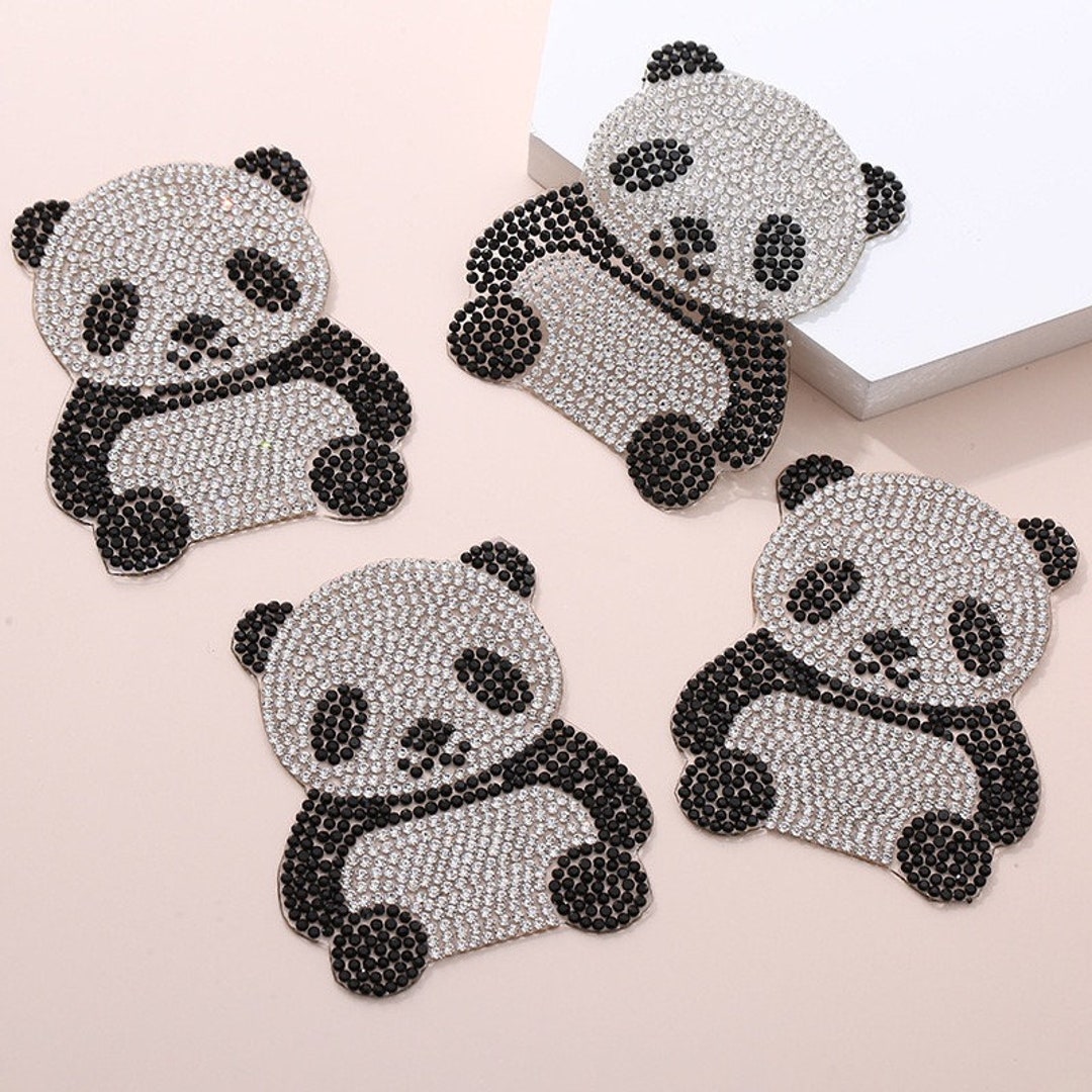 Giant Panda Iron on Rhinestone Patch, Immediate Shipping From USA ...