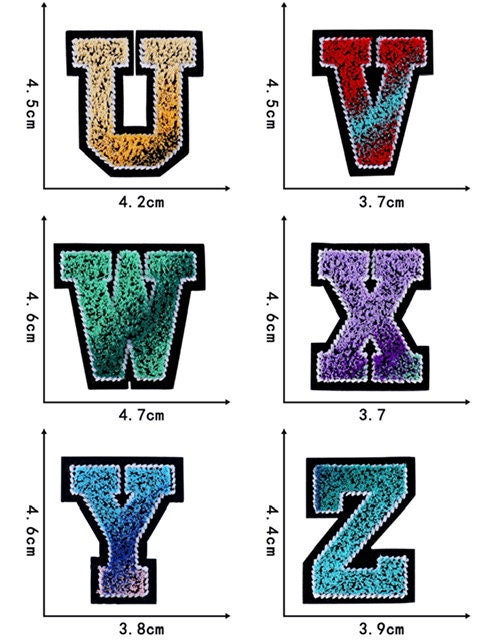 Rainbow Chenille Letter Patches for Clothing, Irone on ,varsity Letter ...