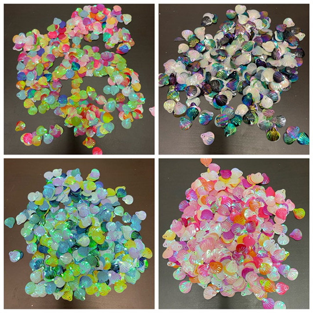 Assorted Mixed Color of Shell Mermaid Sequins, 17X17 Mm, 20 Pcs Plus ...