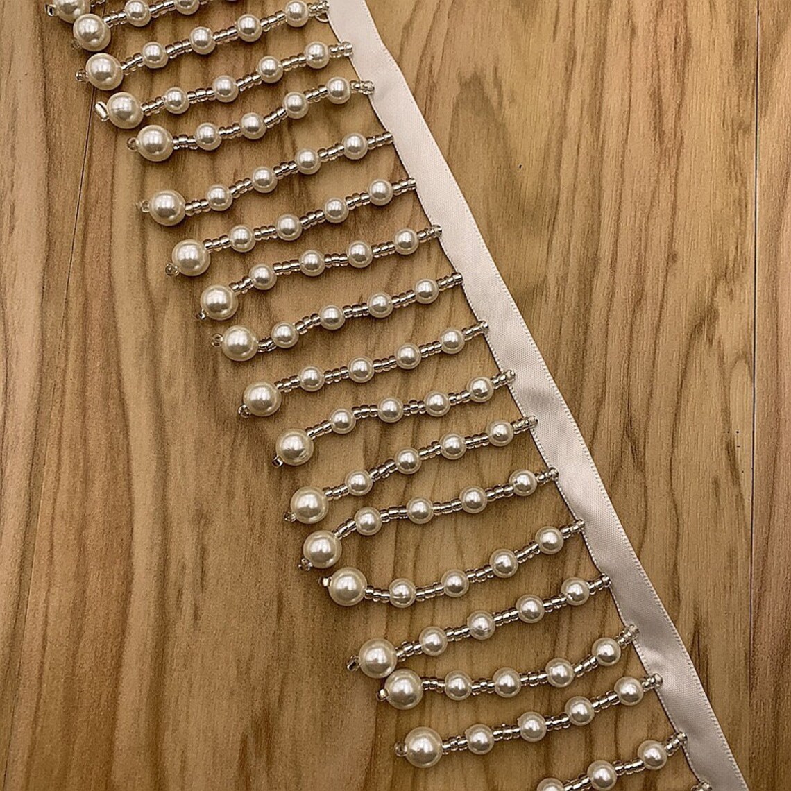 Dangling Pearl String Trim on Lace by Yards, 2 Inches Long - Etsy
