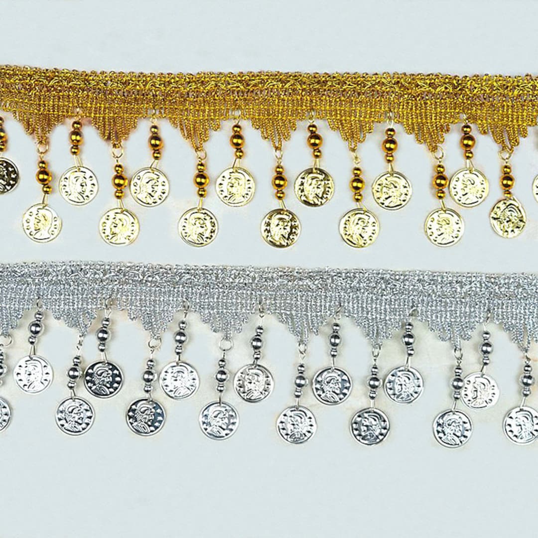 Double Layers Dangling Coin Trim by Yards, Immediate Shipping From USA ...