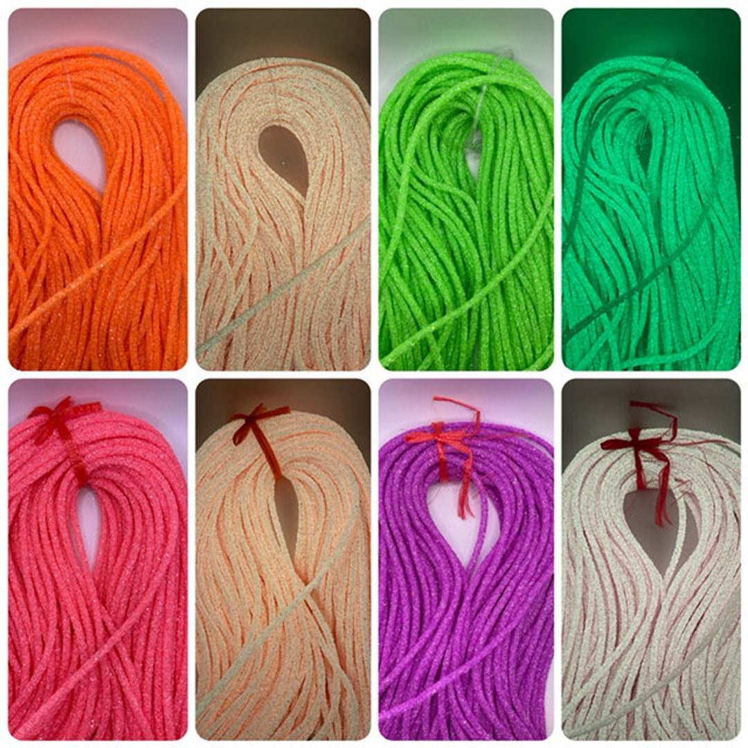 6mm Neon Color Cylinder Glitter String Trim, Soft Hallow Tube ...