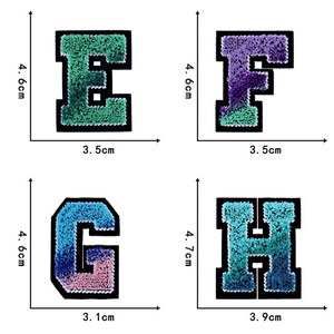 Rainbow Chenille Letter Patches for Clothing, Irone on ,varsity Letter ...