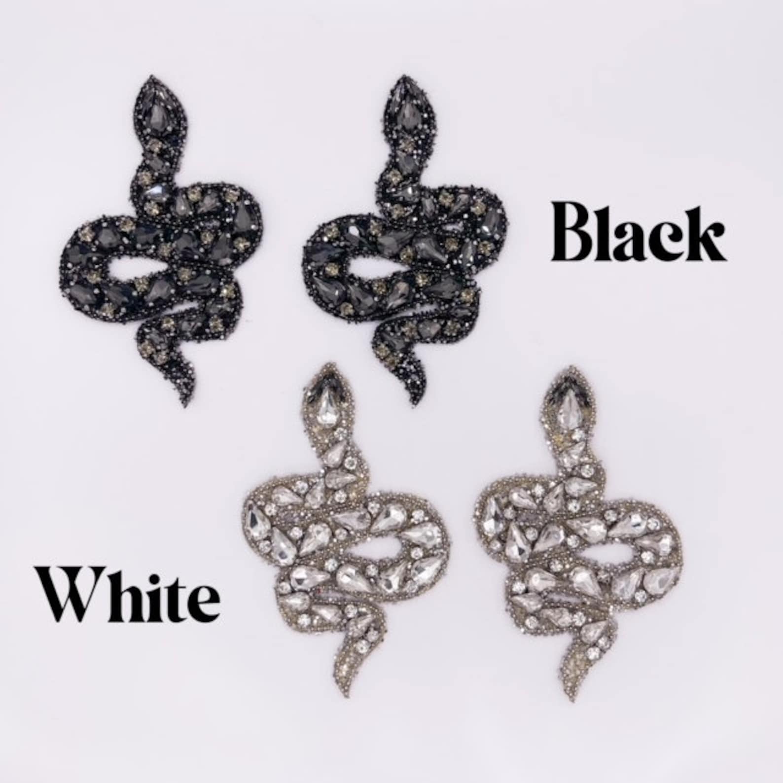 Beaded Snake Patches, Python Rhinestone DIY Patch, Immediate Ship From ...