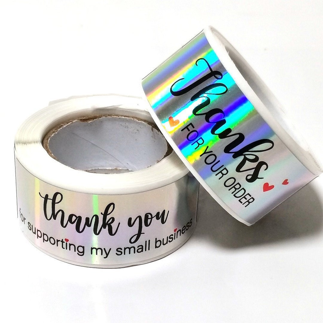 Holographic Thank You Sticker, Craft Stickers, Product Packaging, 12ct ...