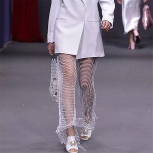 8 - 54 Inches Wide Large Stretchable Crystal Rhinestone Mesh, SS12 ...
