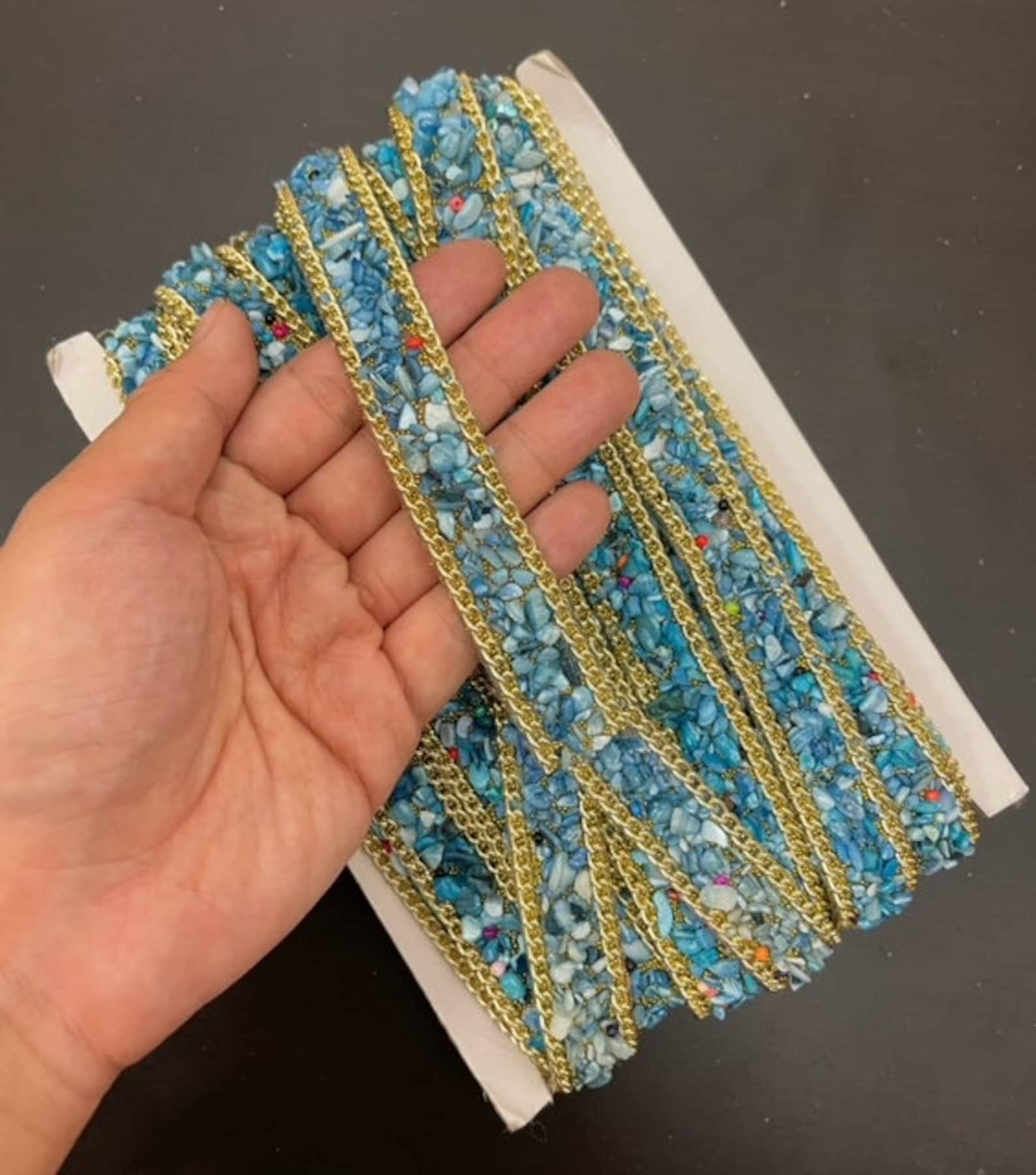 Duo Colored Rhinestone Trim on Transparent Glue by Yards, Crystal ...