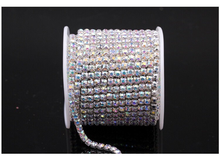 10 Yards of Gold and Silver Rhinestone Chain, Immediate Shipping From ...