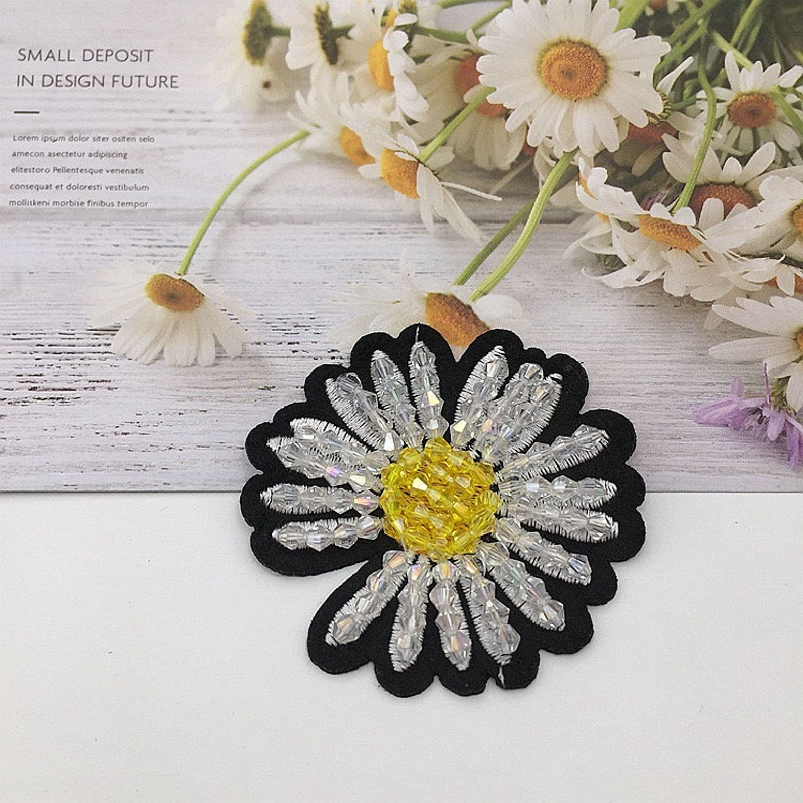 8 Styles If Small and Large Daisy Flower Beaded Embroidery and ...