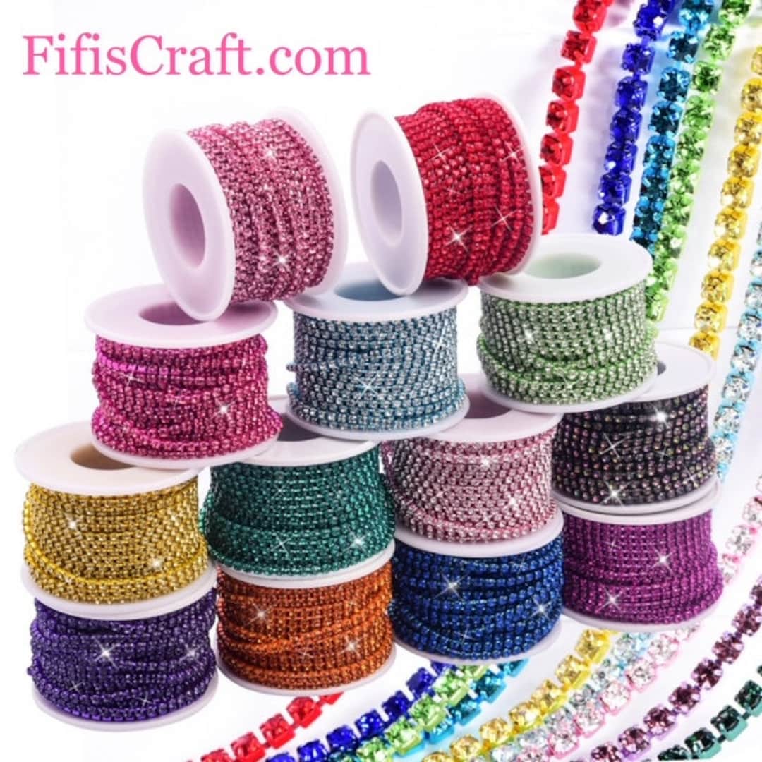 46 Colors of SS12 Colored Rhinestone String, 3mm High Quality Glass ...