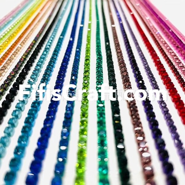 Hot Fix Pearl 1-5 YARD Rhinestone Sash Trim Applique Hotfix Diamante ...