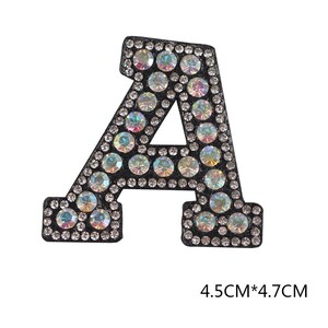 Irone on AB Rhinestone Large Alphabet Letters Patches, 5.5cm Tall ...