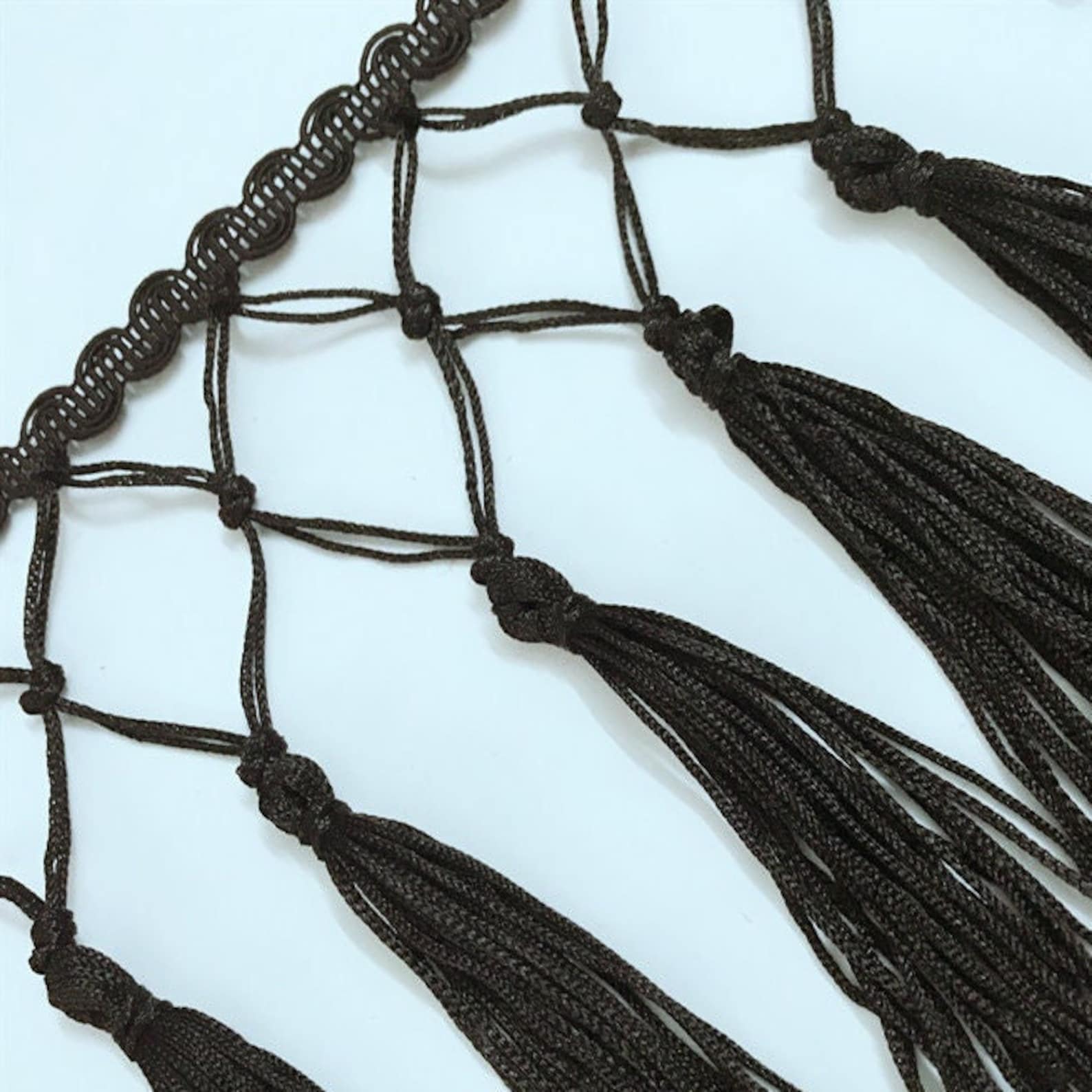 Tussle Dangling String Trim on Lace by Yards, White and Black ...