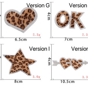 Leopard Print Iron on Star, Heart, Crown, Bow, Arrow Patch for Clothing ...