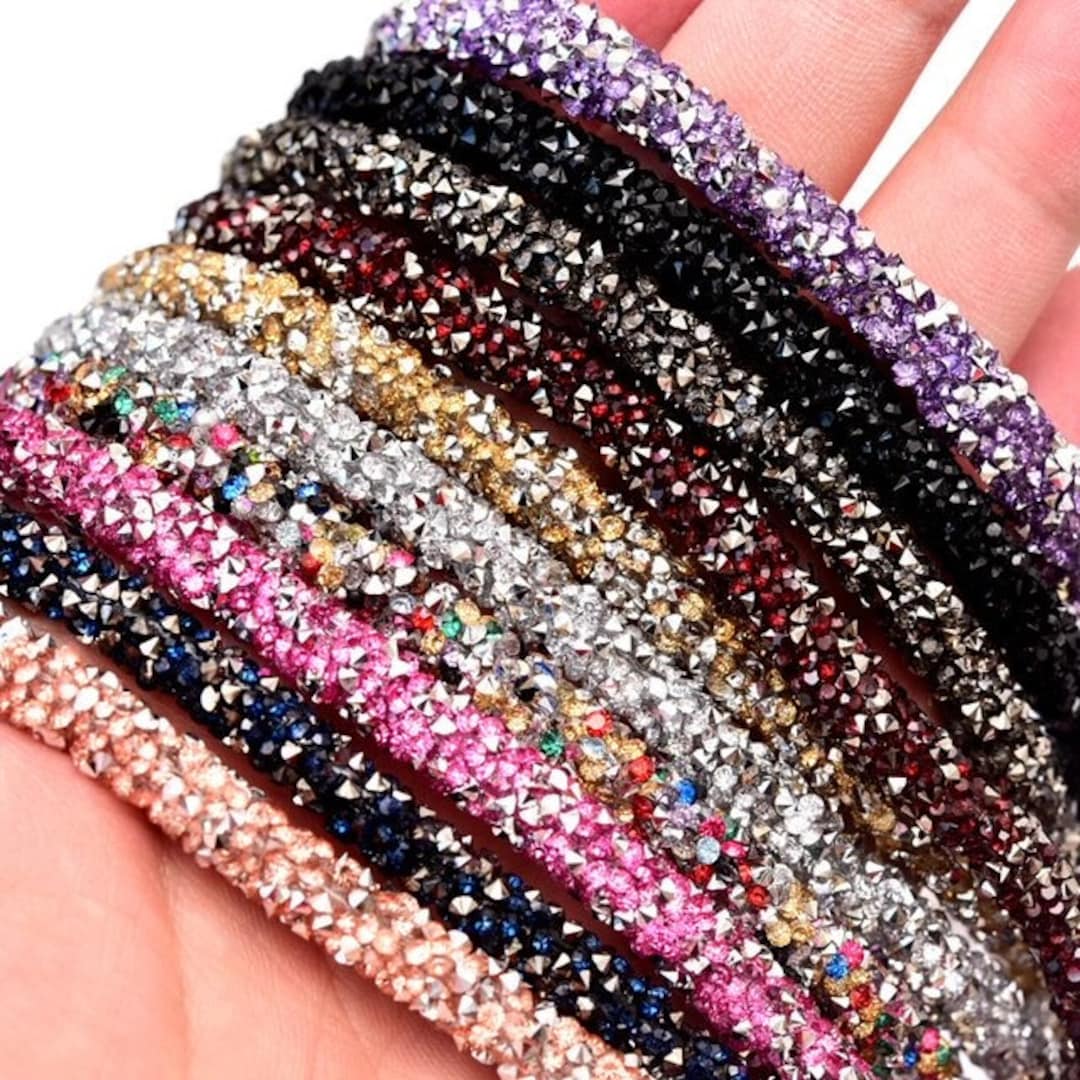 32 Colors of 6 Mm Cylinder Rhinestone String Trim, Rhinestone Tube ...