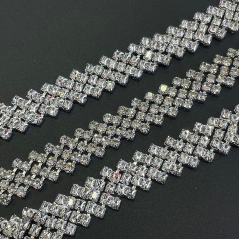 1.4 Cm/ 14mm Wide Rhinestone Trim by Yards, Crystal String Cord ...