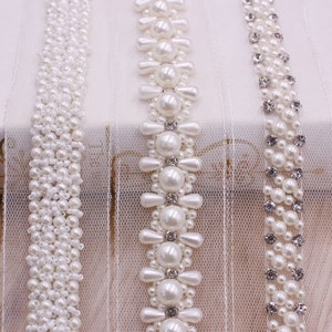 Pearl Trim on Mesh by Yards, Perfect for DIY, Sewing and Crafting ...