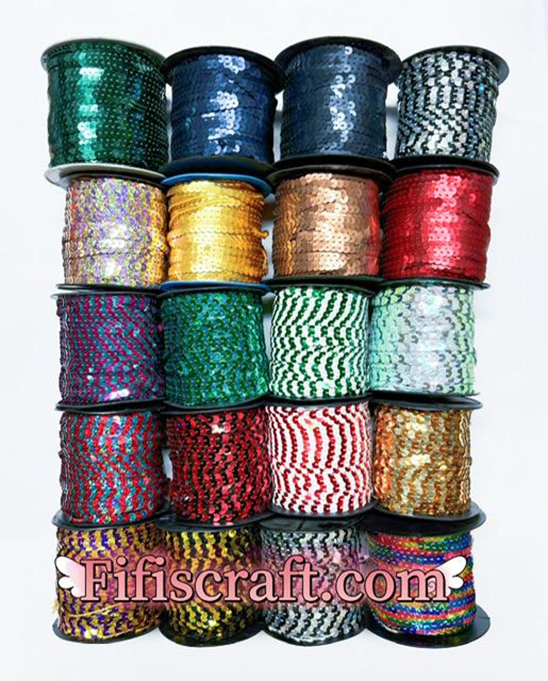 6mm Duo Color Trim and 3D Iridescent Pearlized Sequin String by Yard ...