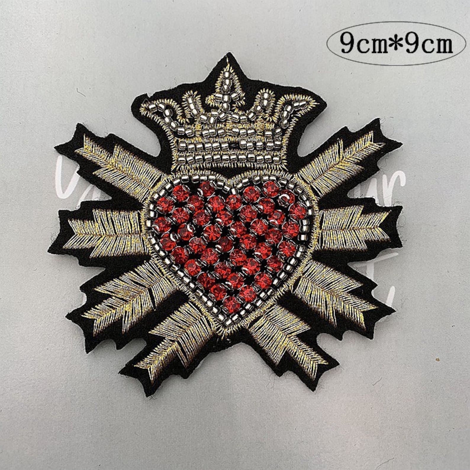 8 Styles Heart Shape Crown Embroidery and Rhinestone Patches - Etsy
