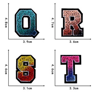 Rainbow Chenille Letter Patches for Clothing, Irone on ,varsity Letter ...