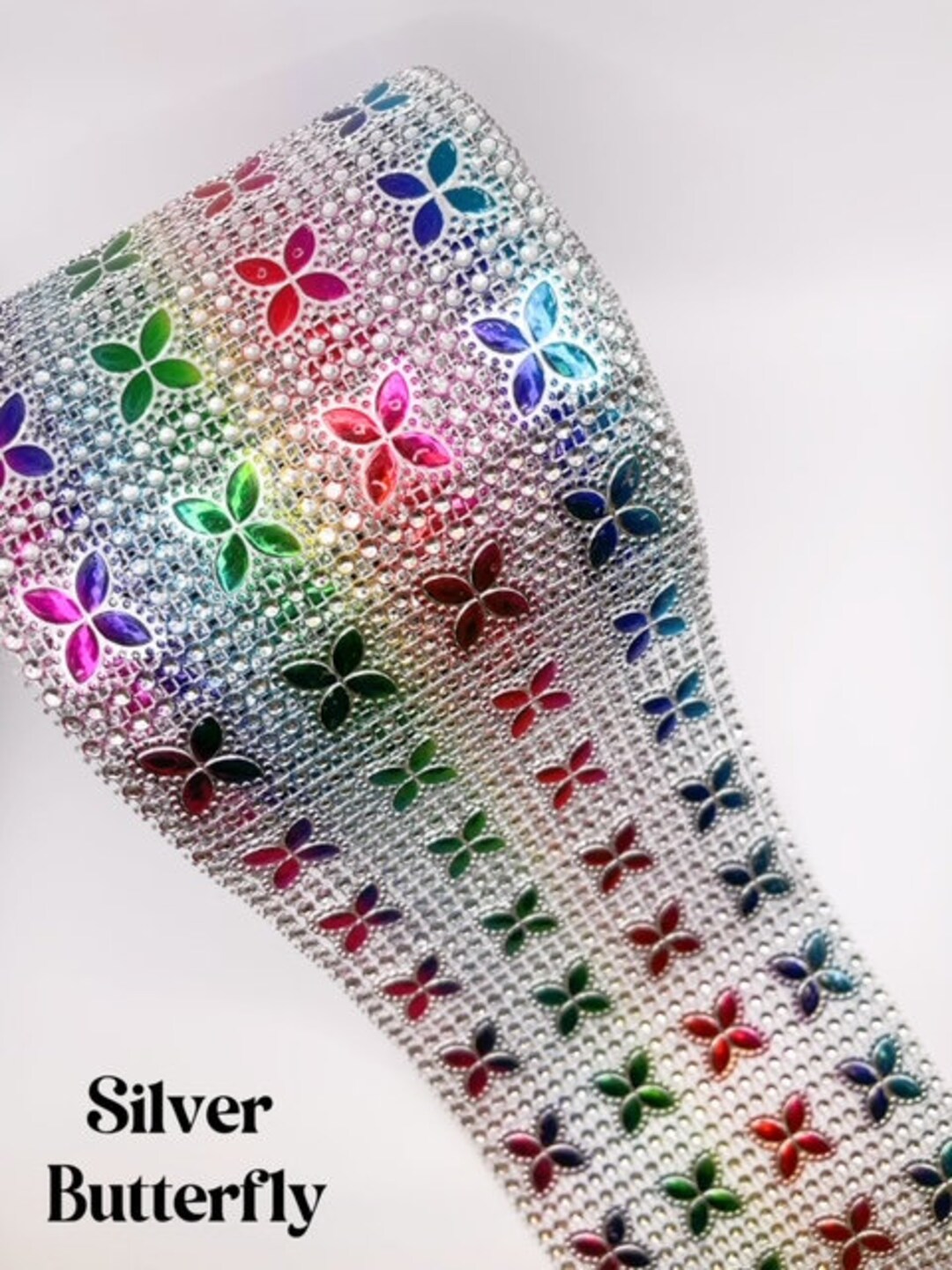 Silver Rainbow Butterfly Plastic Mesh by Yard, Immediately Ship From US ...