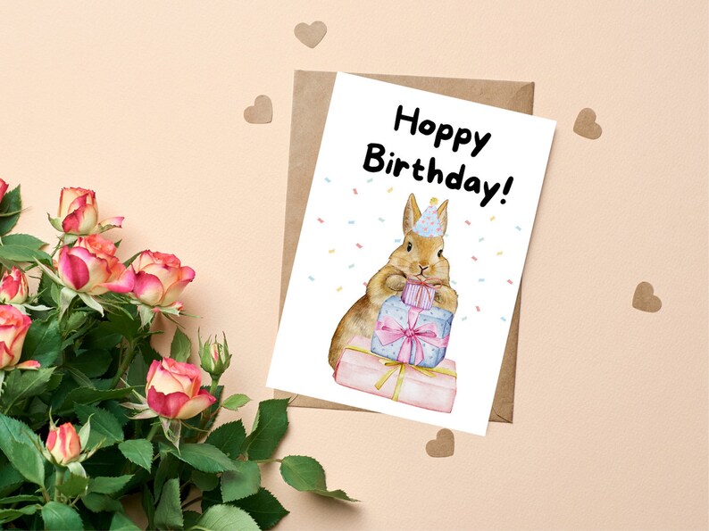 Printable Bunny Birthday Card Funny Animal Birthday Card - Etsy