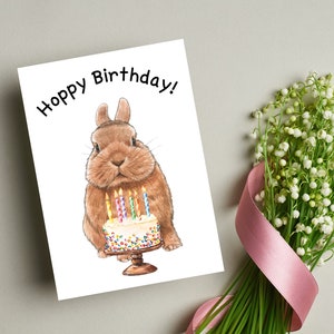 Printable Bunny Birthday Card, Funny Rabbit Birthday Card, Animal ...