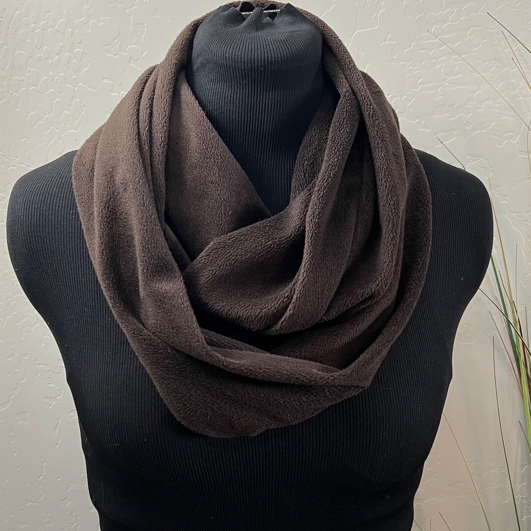 Brown Infinity Scarf With Very Low Pile Faux Fur - Etsy