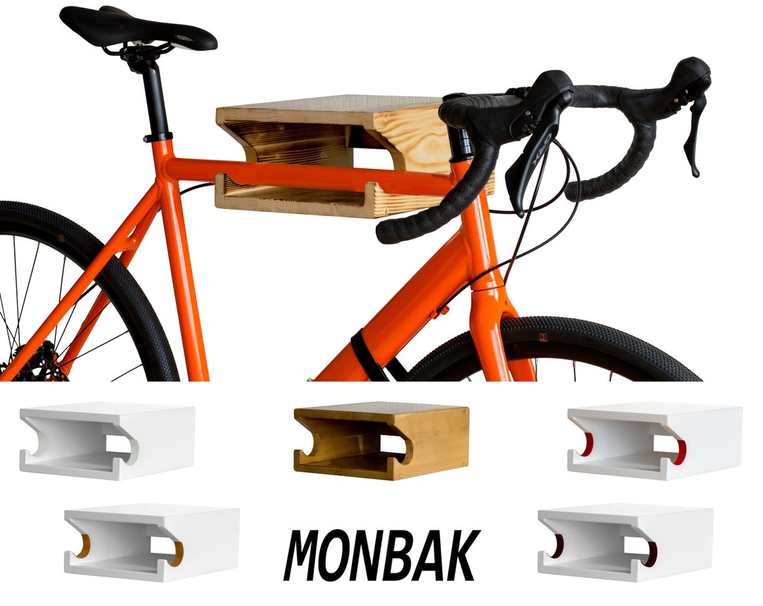 Wall Mount Bicycle MONBAK #MB02+ Solid Wood Road Bike Gravel Bike Urban ...