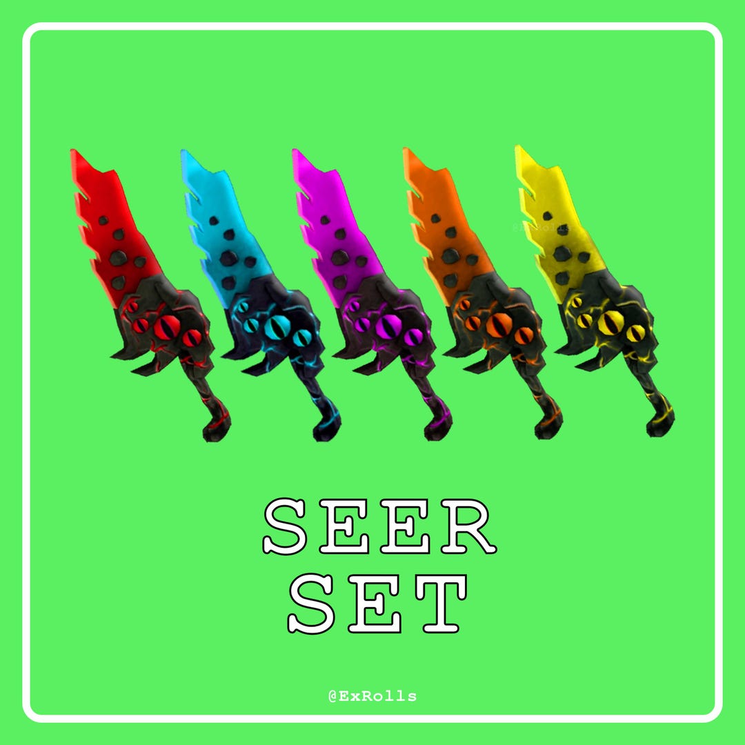 MM2 Seer Set Red Blue Purple Orange Yellow Seers Roblox Murder Mystery ...