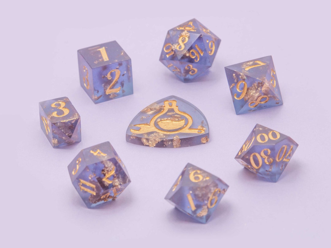 Shattered Amethyst, 8-piece Sharp Edge Dice Set, D&D Dice, Tabletop ...