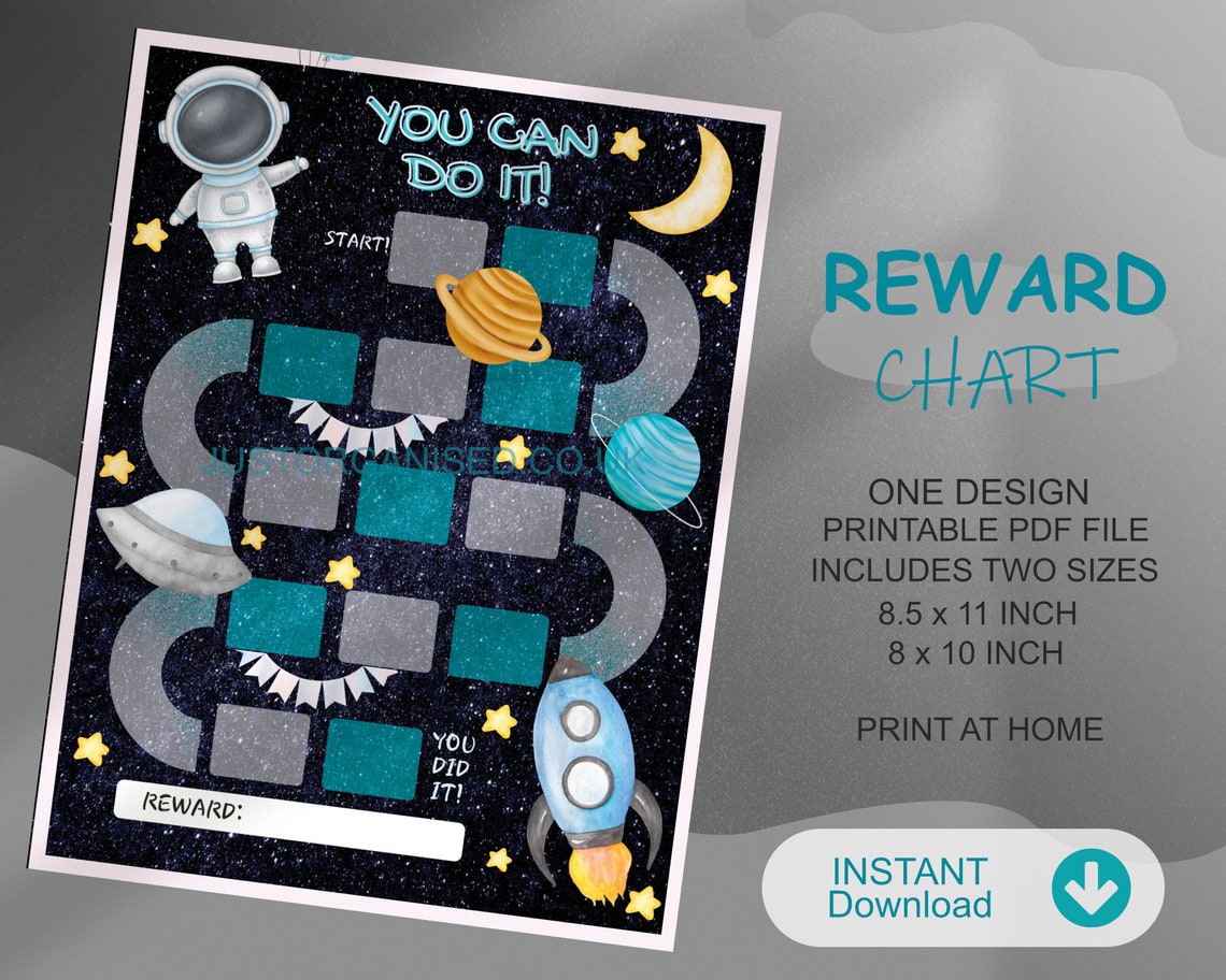 Reward Chart Space Astronaut Printable Behaviour Astronaut Chart Chore ...