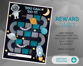 Space Reward Chart Printable Sticker Chart Space Chart - Etsy
