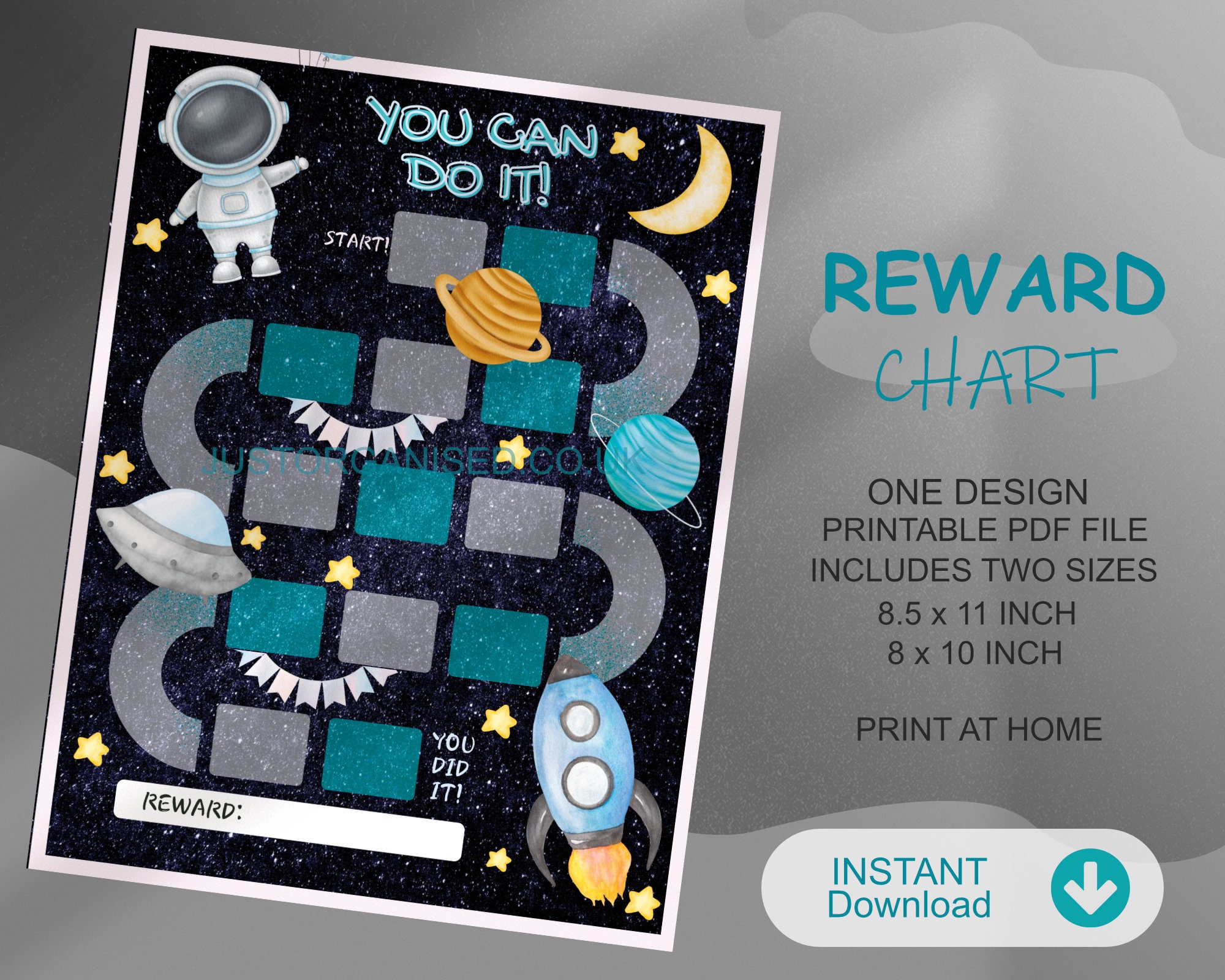 Reward Chart Space Astronaut Printable Behaviour Astronaut Chart Chore ...
