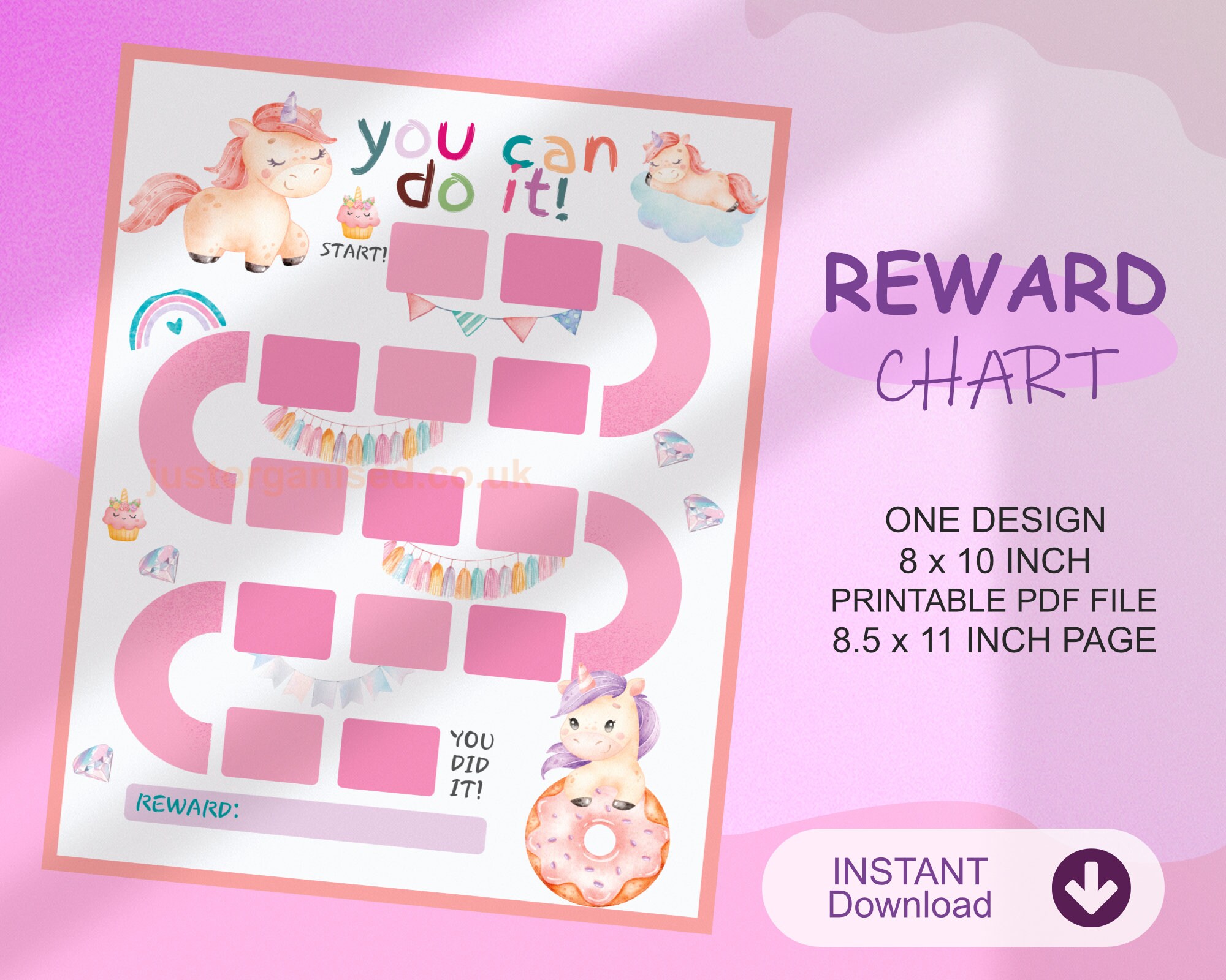 Reward Chart Unicorn Printable Behaviour Unicorn Chart - Etsy