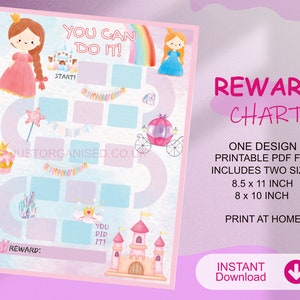 Reward Chart Princess Printable Behaviour Princess Chart Chore Chart ...