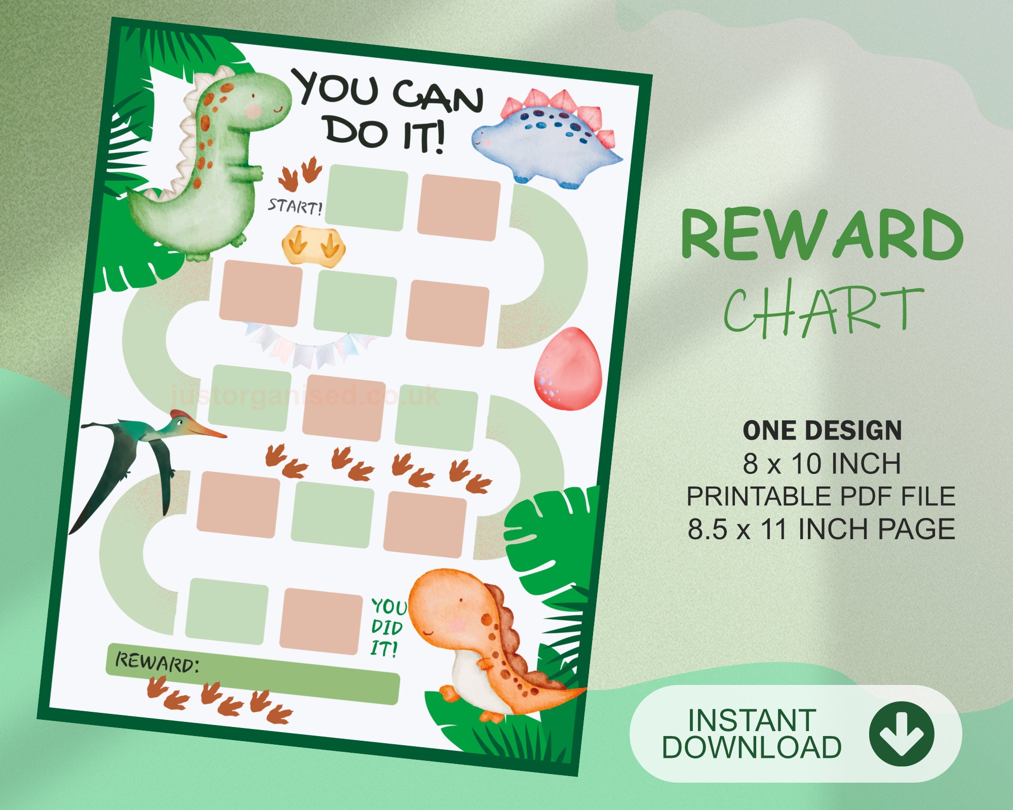 Reward Chart Dinosaur Printable Behaviour Dinosaur Chart - Etsy
