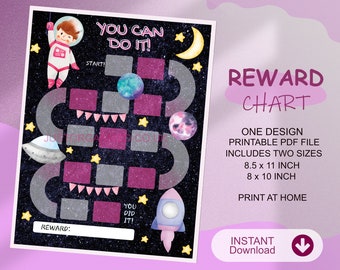 Space Reward Chart Printable Sticker Chart Space Chart - Etsy