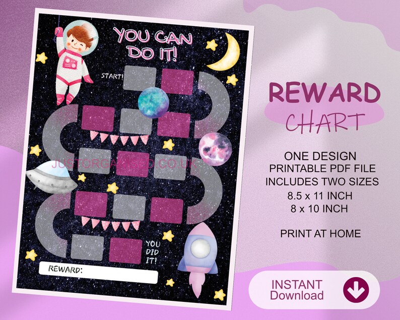 Reward Chart Space Astronaut Printable Behaviour Astronaut Chart Chore ...