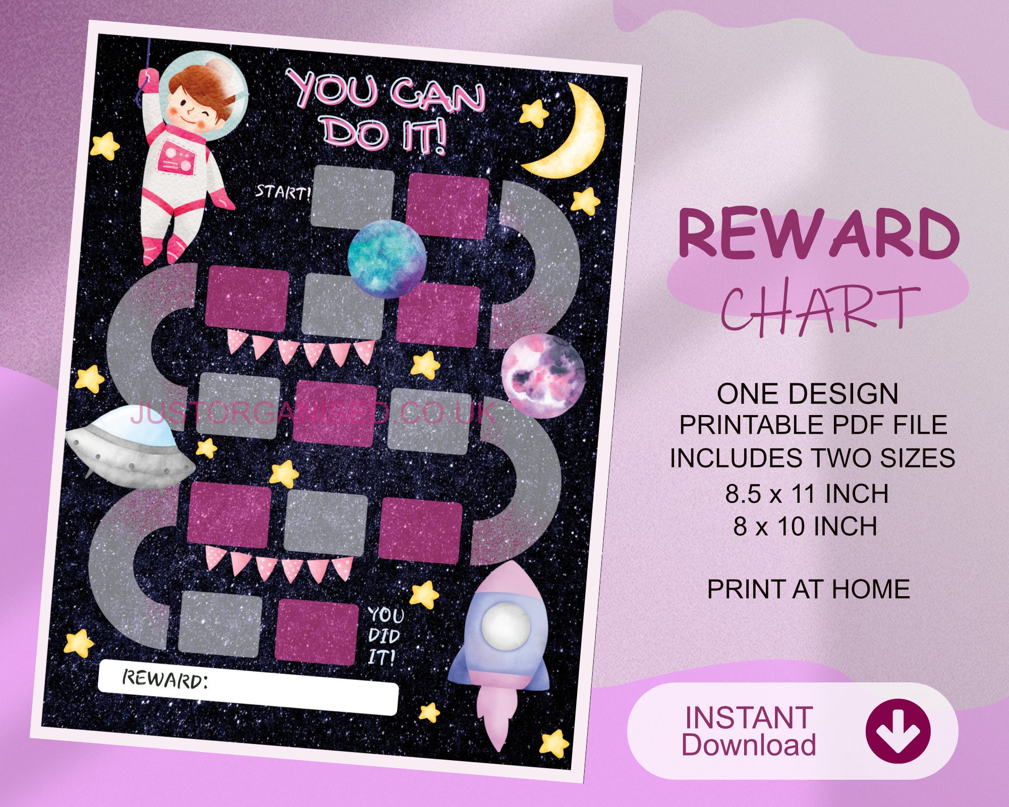 Reward Chart Space Astronaut Printable Behaviour Astronaut - Etsy
