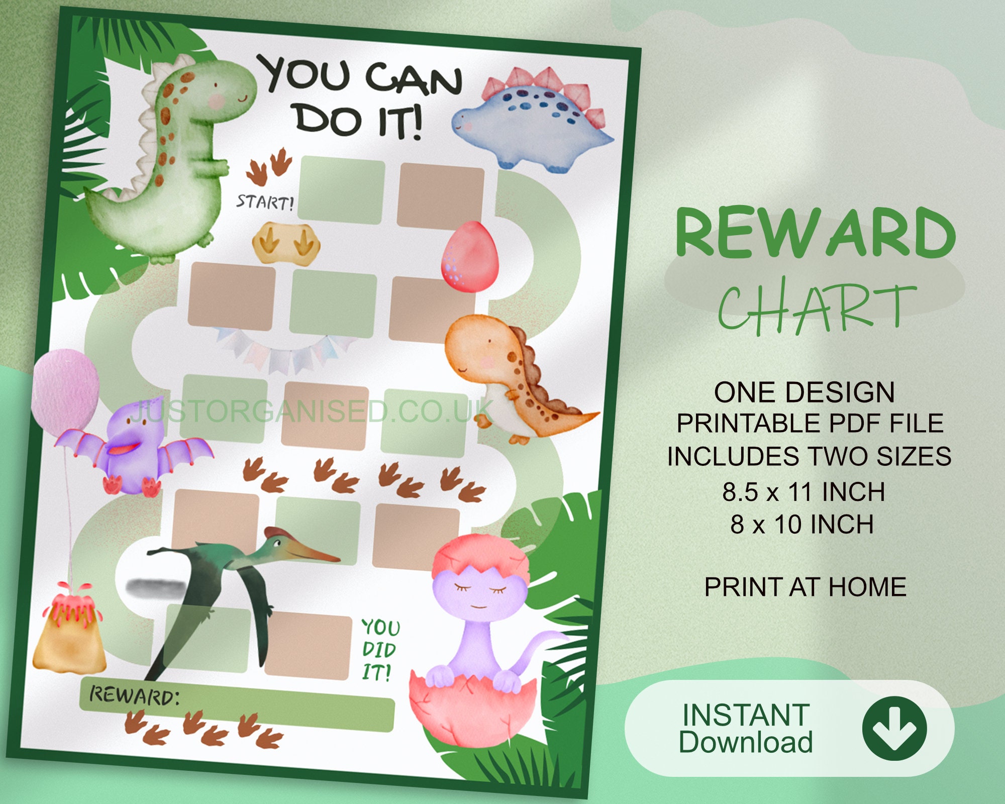 Reward Chart Dinosaur Printable Behaviour Dinosaur Chart - Etsy