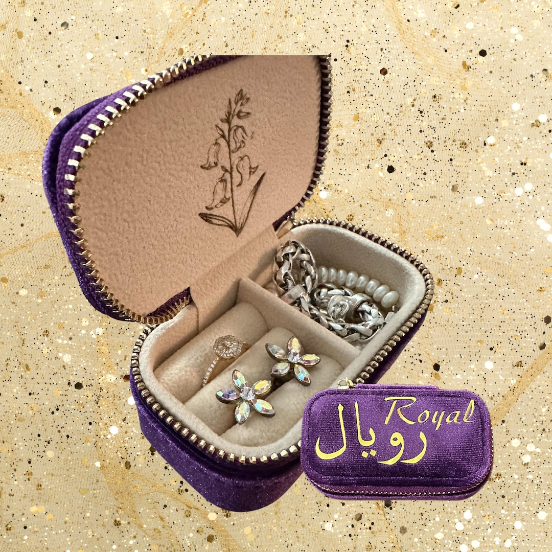 Personalized QR Code Velvet Jewelry Box Velvet Travel Ring Box ...