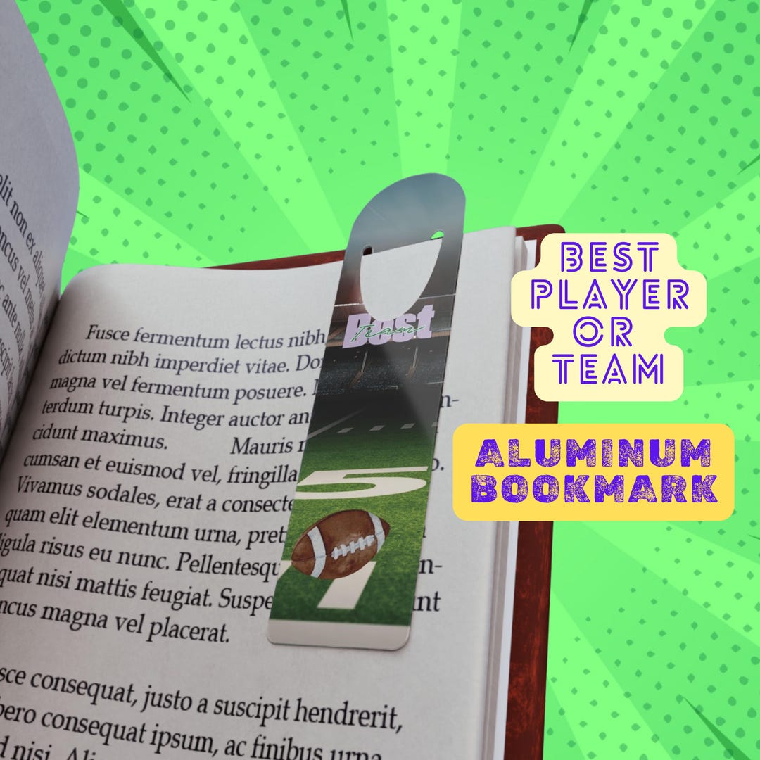 Custom FOOTBALL Team or Player Bookmark End of Season Gift Bookworm ...