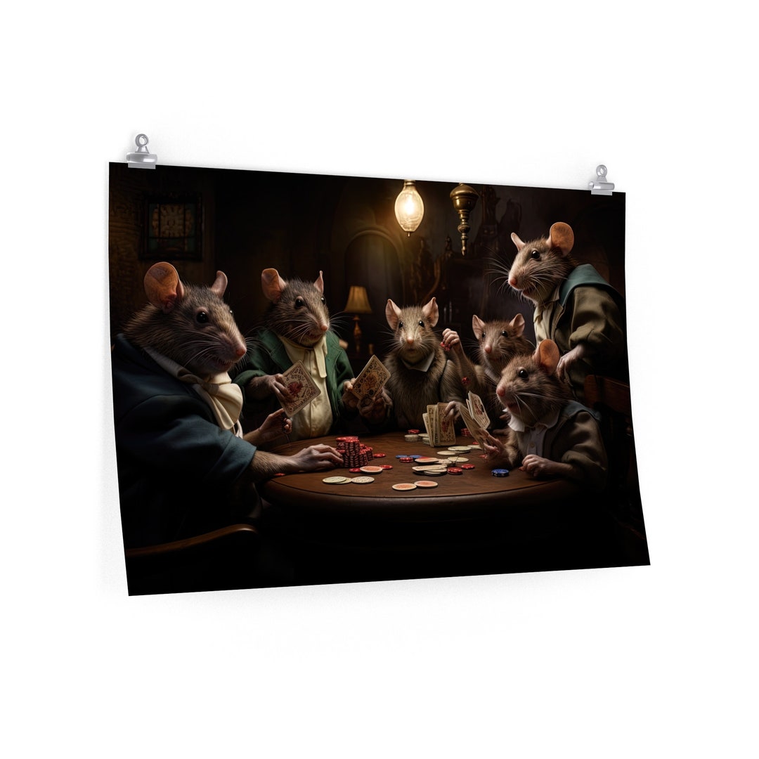 Rats Playing Poker Picture on a Poster R001P - Etsy